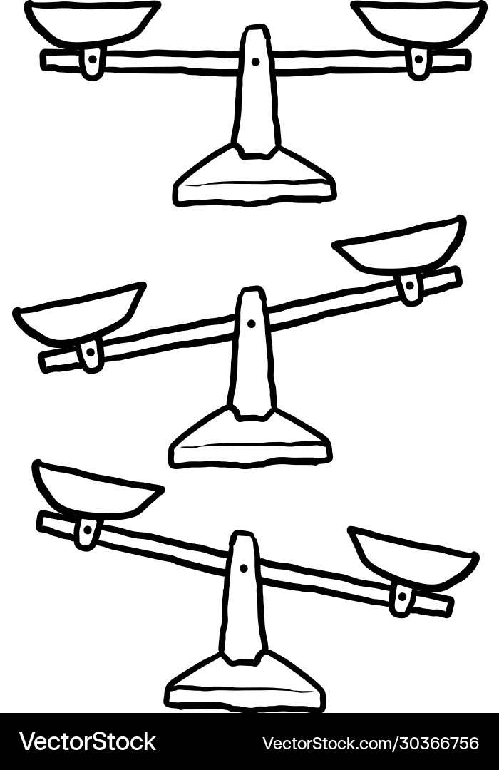 Hand drawn set scales bowls scales Royalty Free Vector Image
