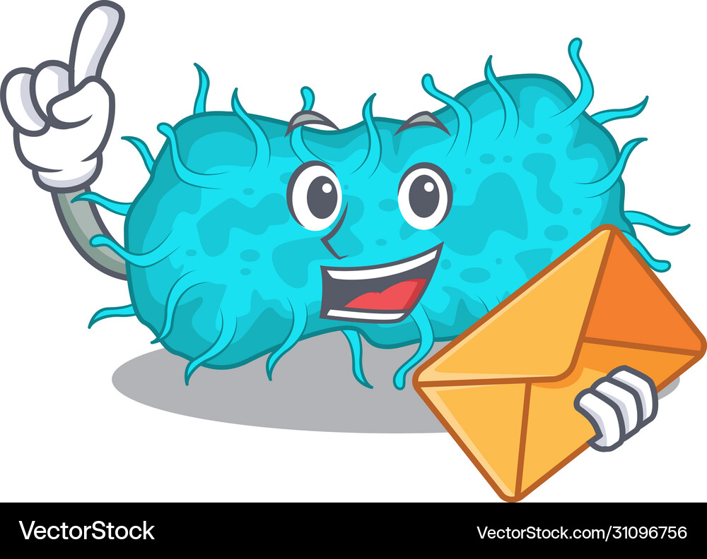 Happy bacteria prokaryote mascot design concept Vector Image