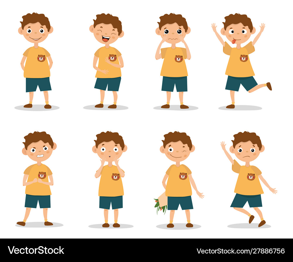 Kid Emotions - Diverse Expressions Royalty Free Vector Image