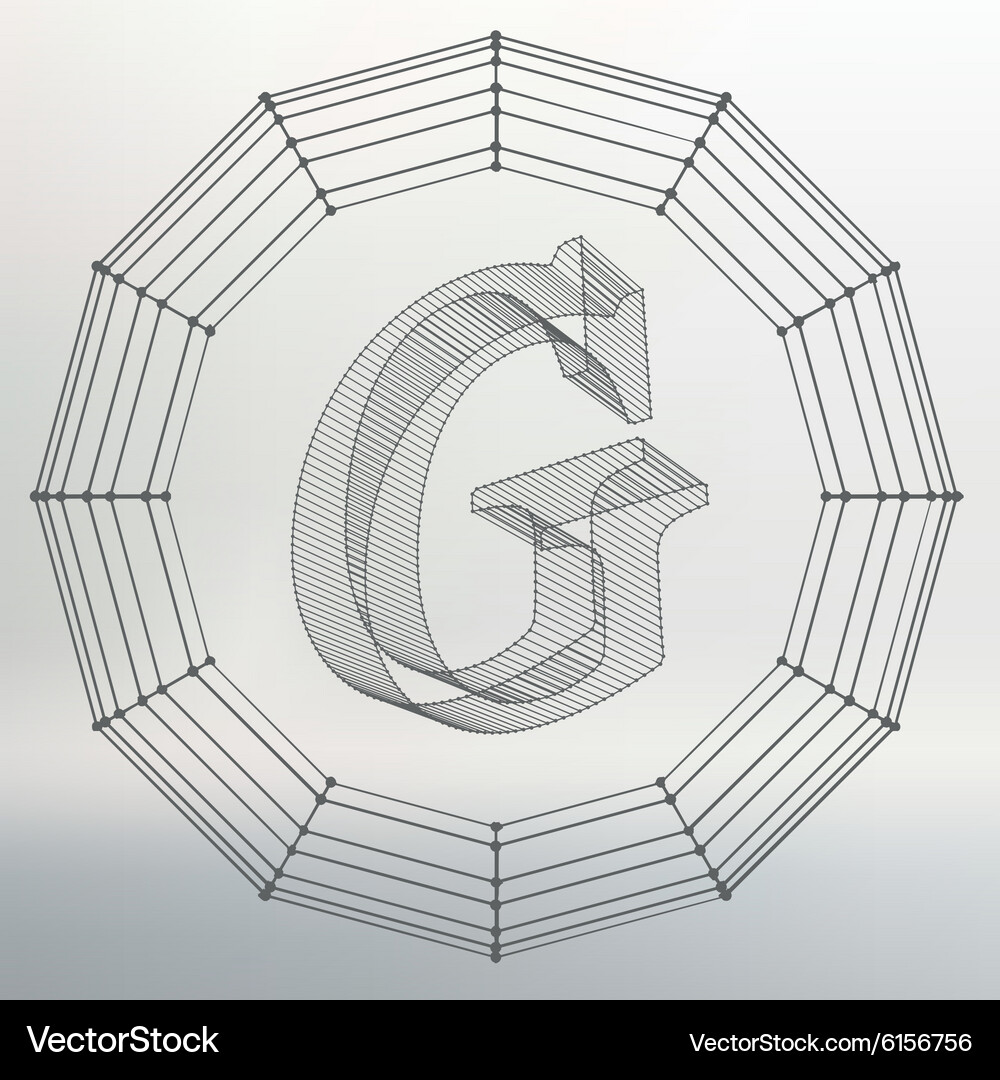 Letter fonts of mesh Royalty Free Vector Image