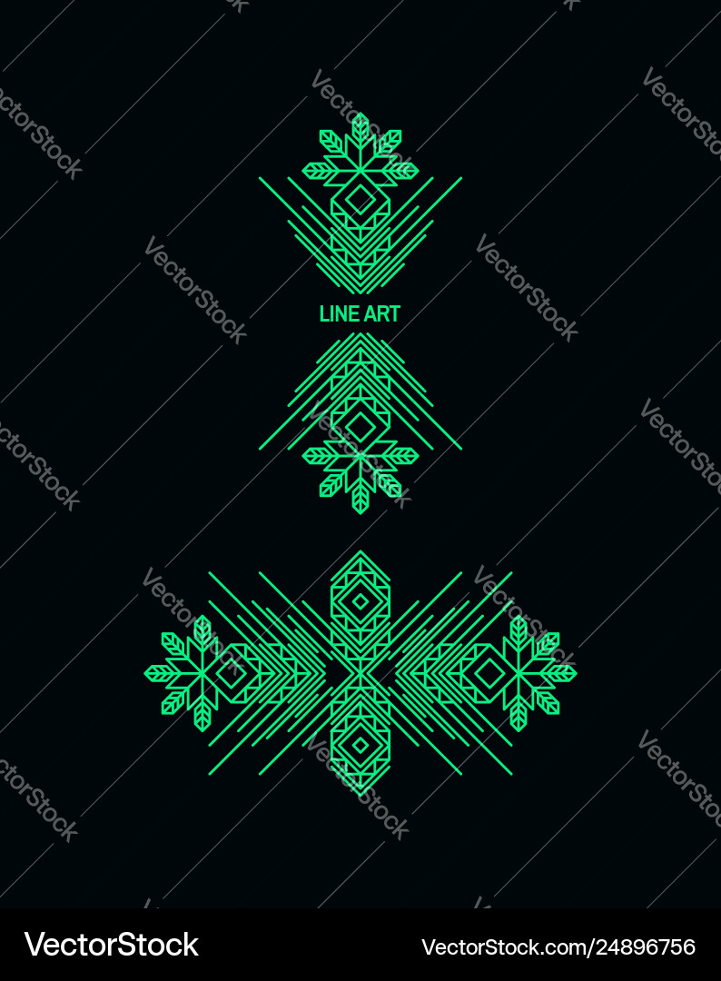 Line art design invitation poster badge monogram Vector Image