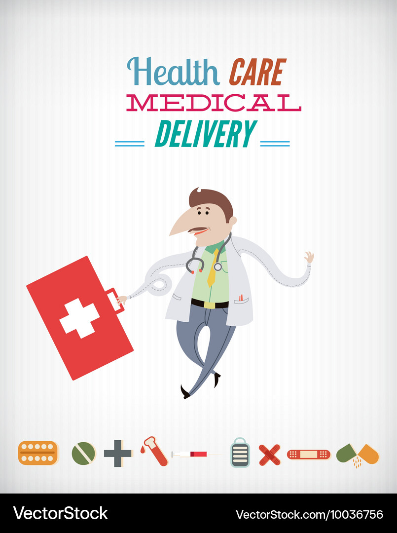 Medical with infographic elements and doctor Vector Image