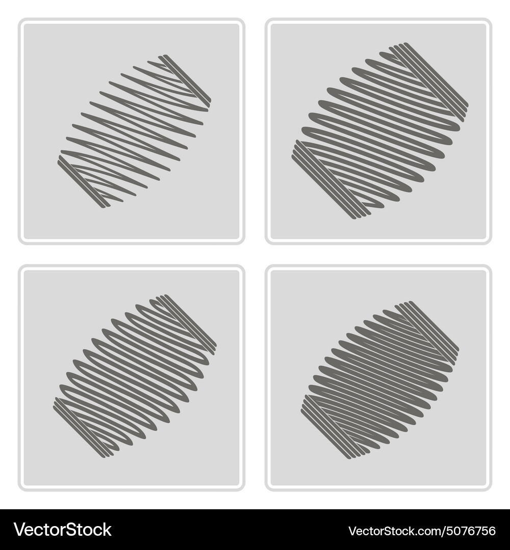 Monochrome icons with springs Royalty Free Vector Image