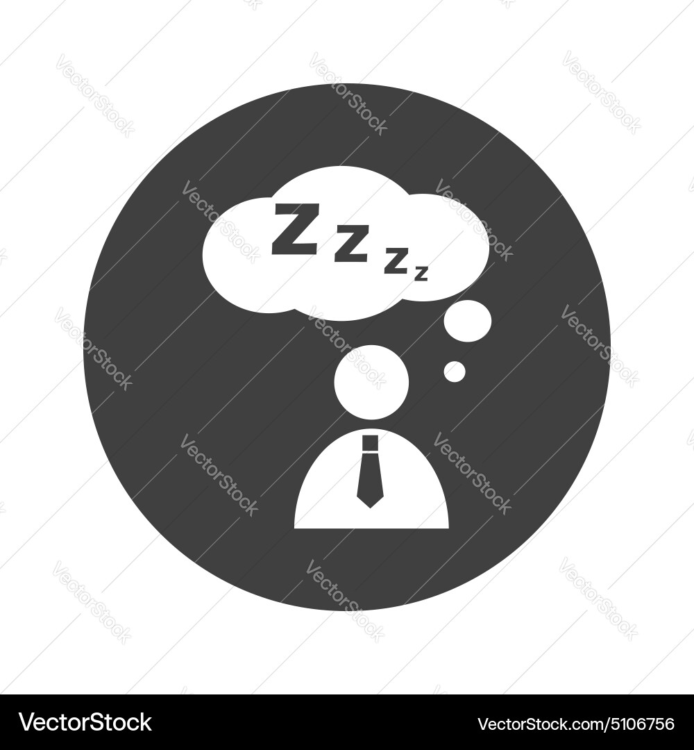 Monochrome round sleeping person icon Royalty Free Vector