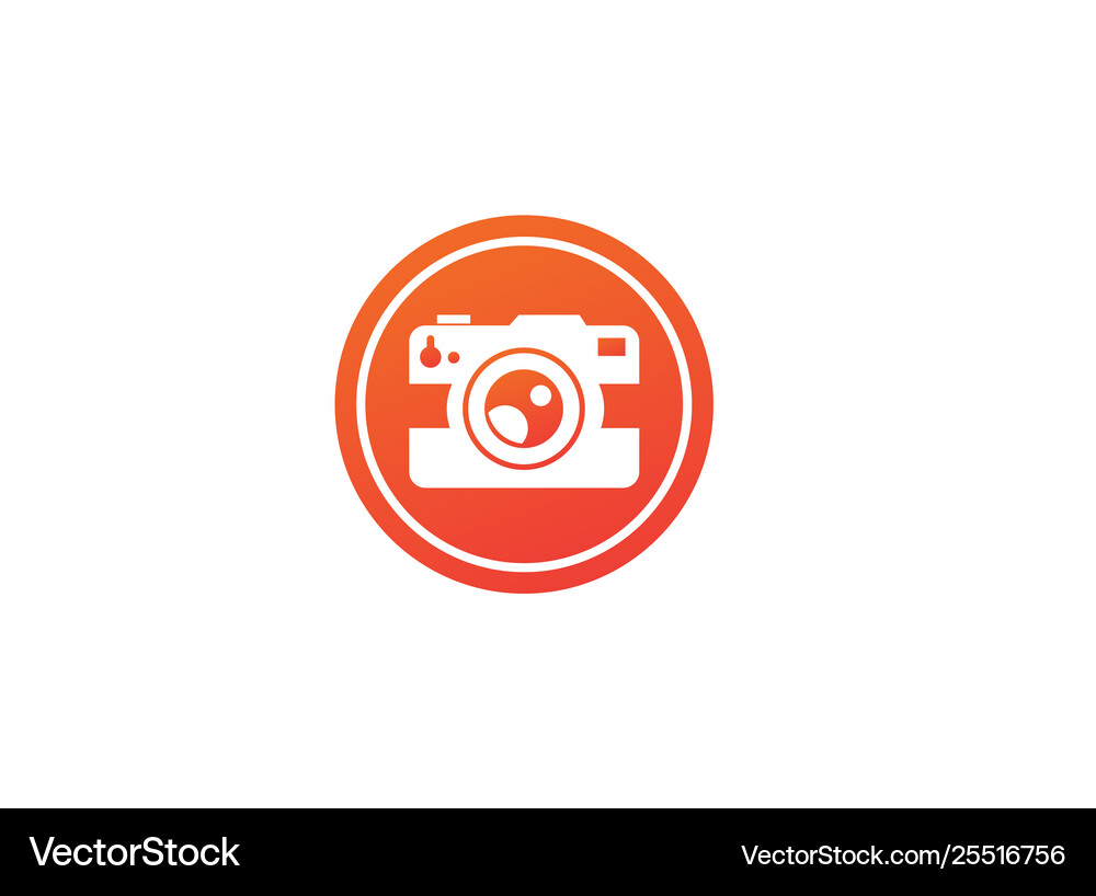 Photographe an old style camera logo design Vector Image