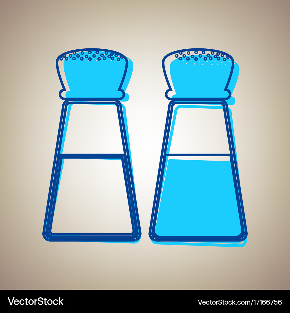 Salt and pepper sign sky blue icon Royalty Free Vector Image