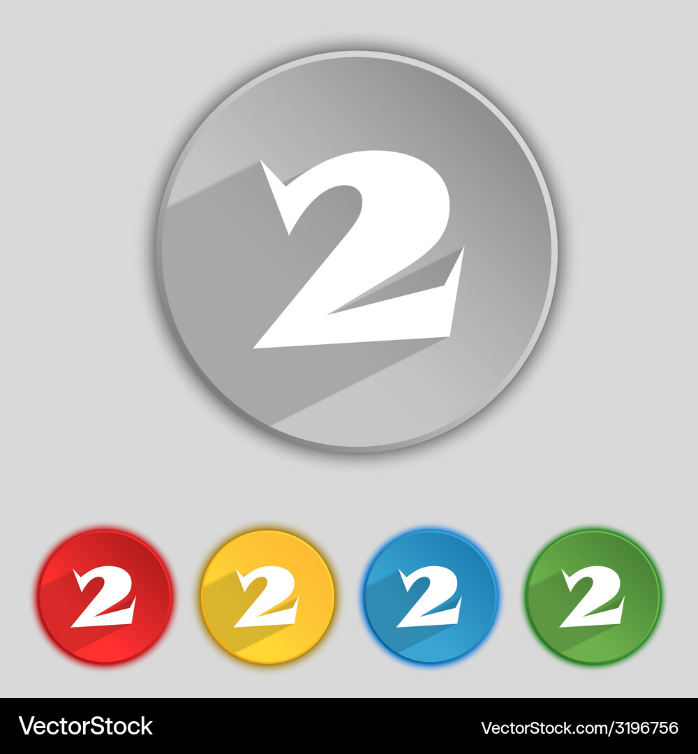 Second place award sign winner symbol step two set