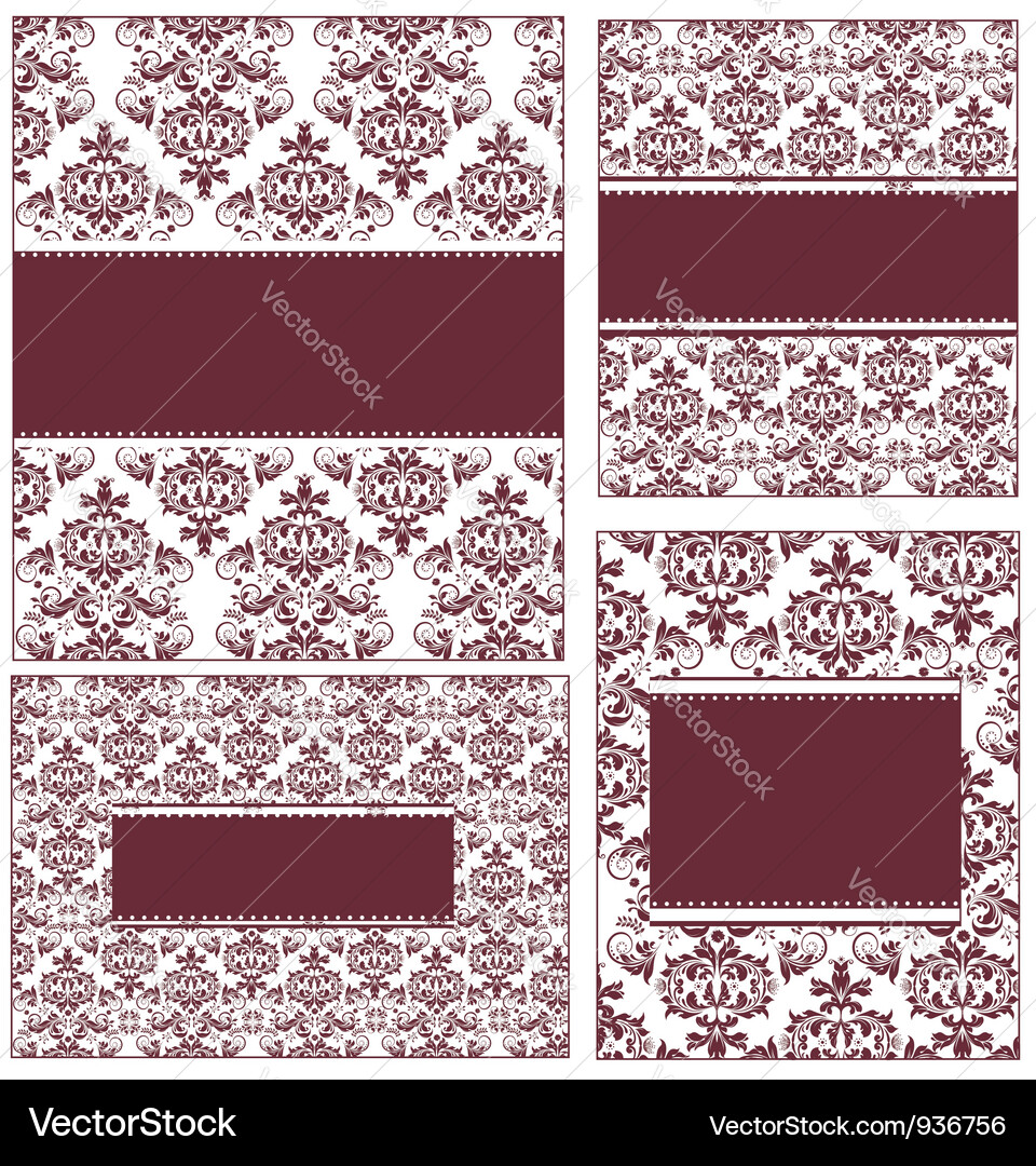 Set of four invitation card Royalty Free Vector Image