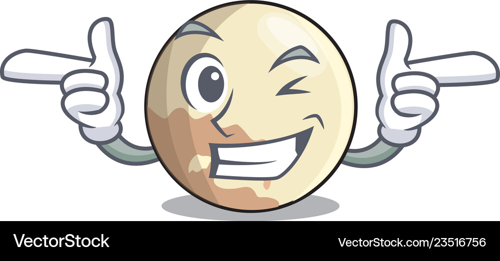 Wink image of planet pluto in character Royalty Free Vector