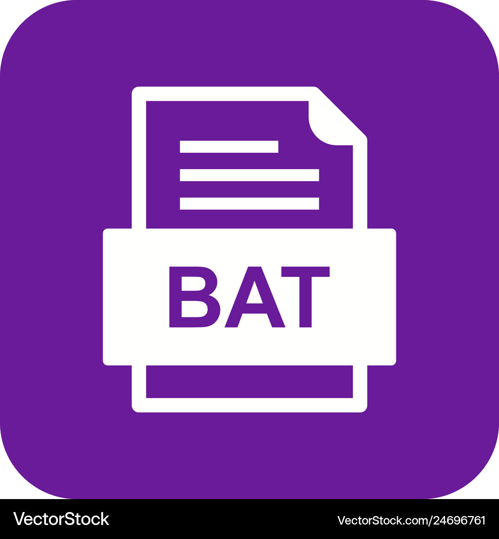 Bat file document icon Royalty Free Vector Image