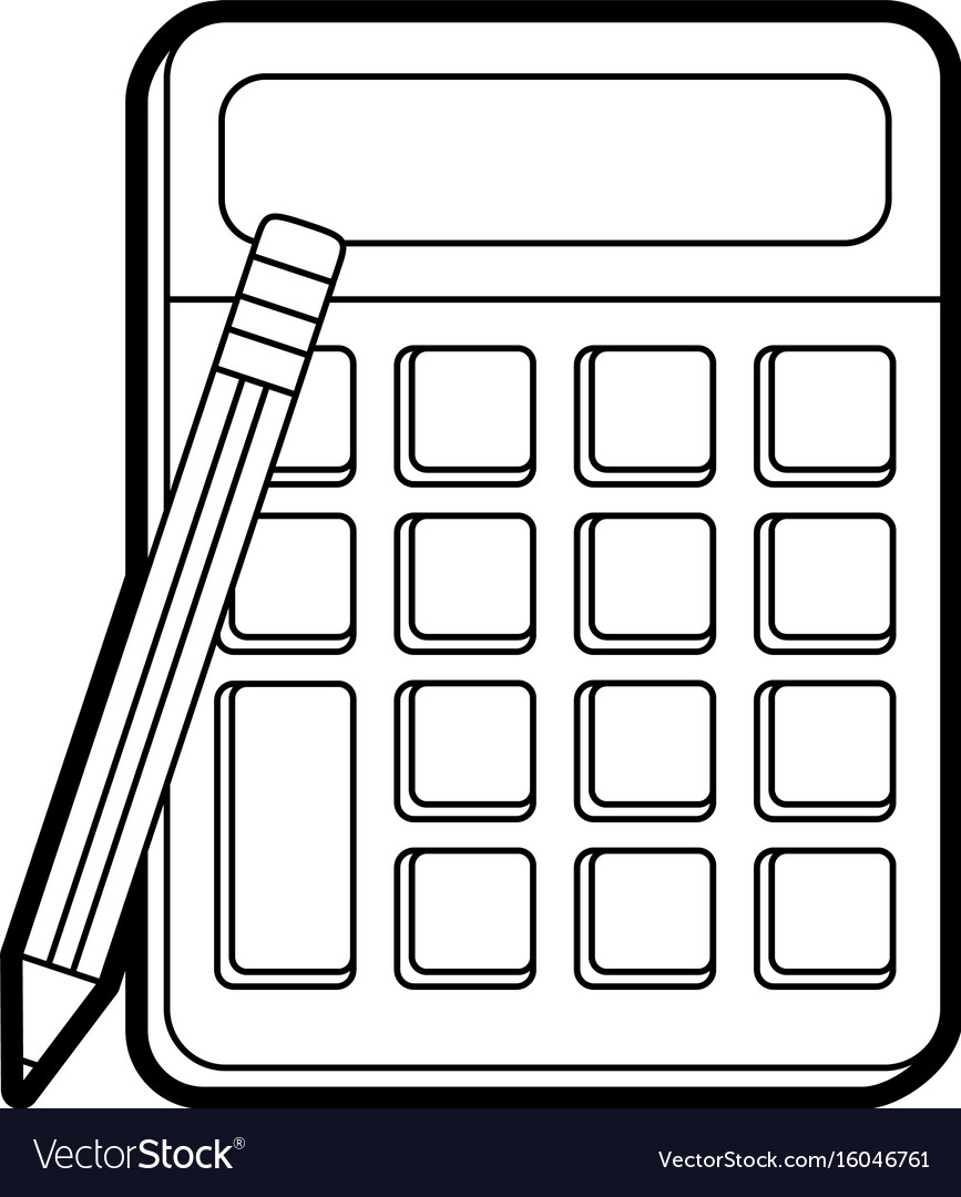 Calculator with blank buttons and screen icon Vector Image