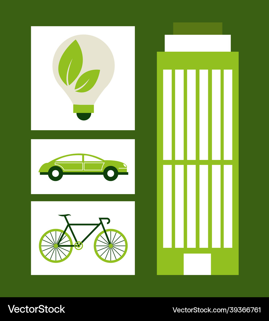 Ecology city and transport Royalty Free Vector Image