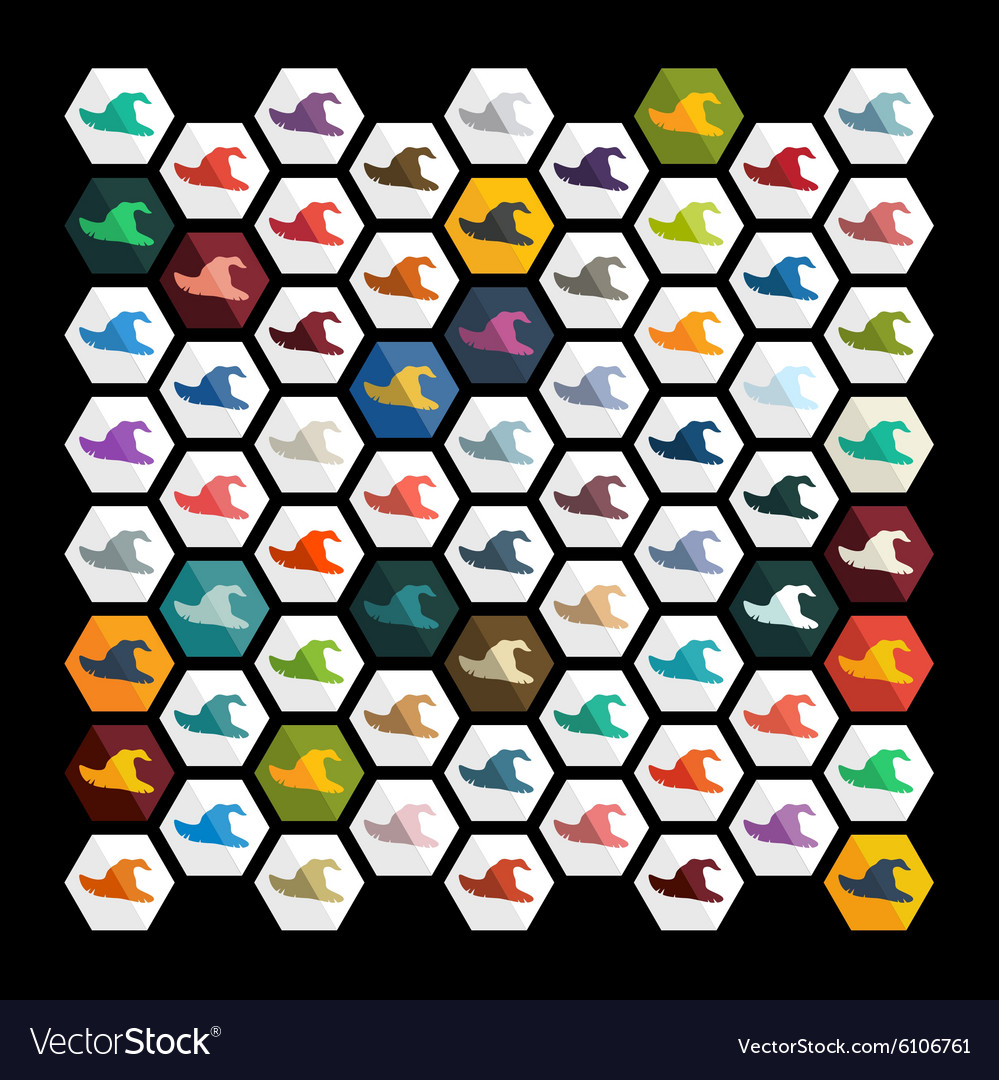 Flat design witch hat Royalty Free Vector Image