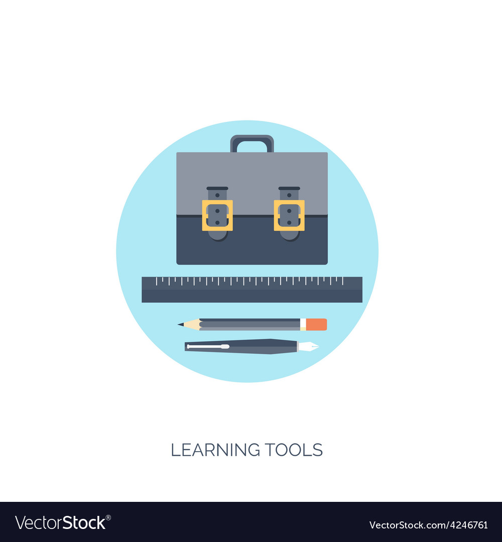 Flat study and learning Royalty Free Vector Image