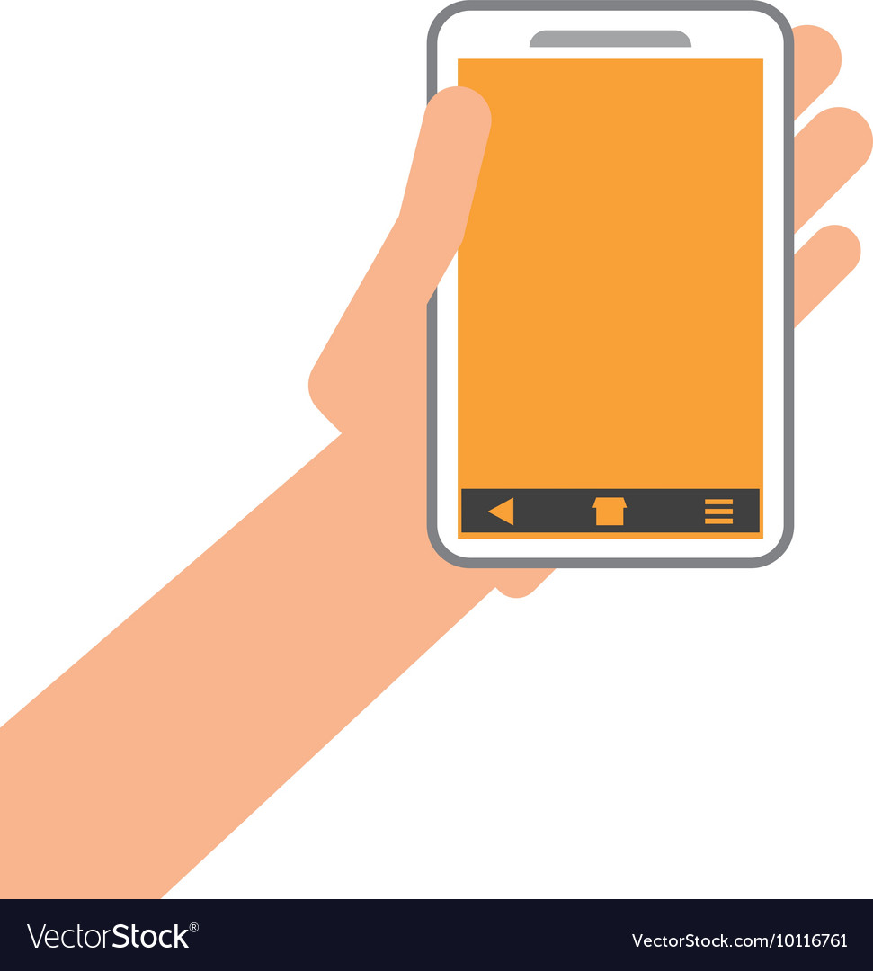 Hand Holding Modern Cellphone Icon Royalty Free Vector Image