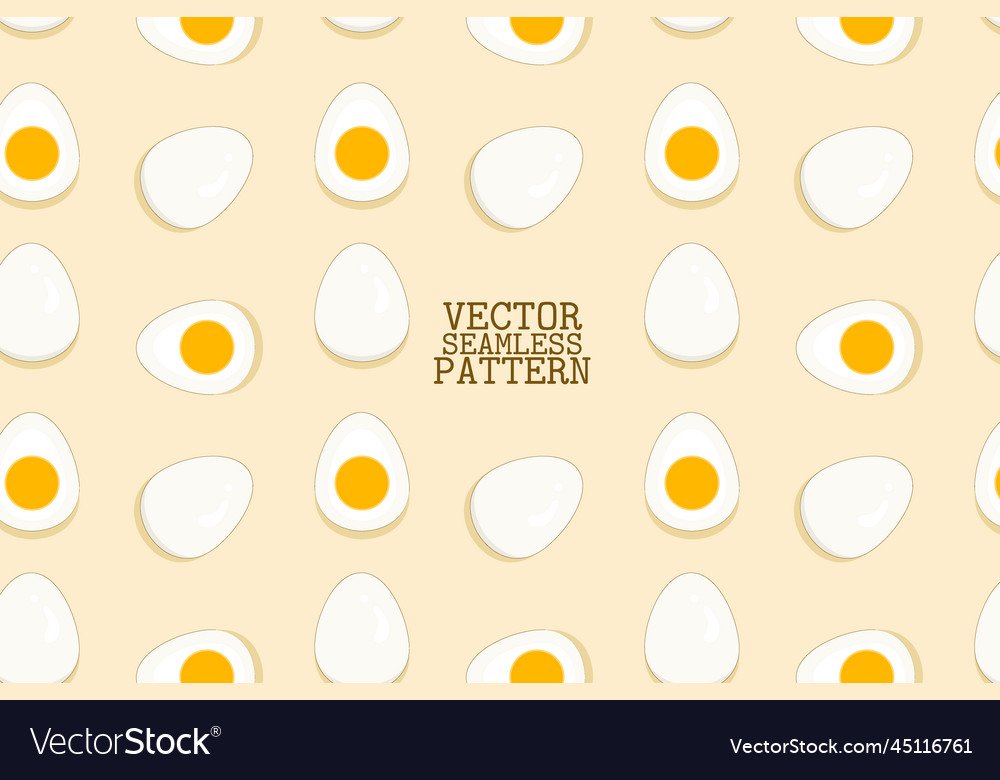 Hard boiled egg cute repeat pattern Royalty Free Vector