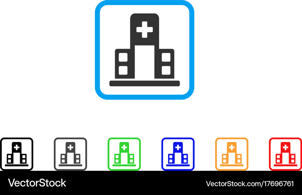 Hospital building framed icon Royalty Free Vector Image