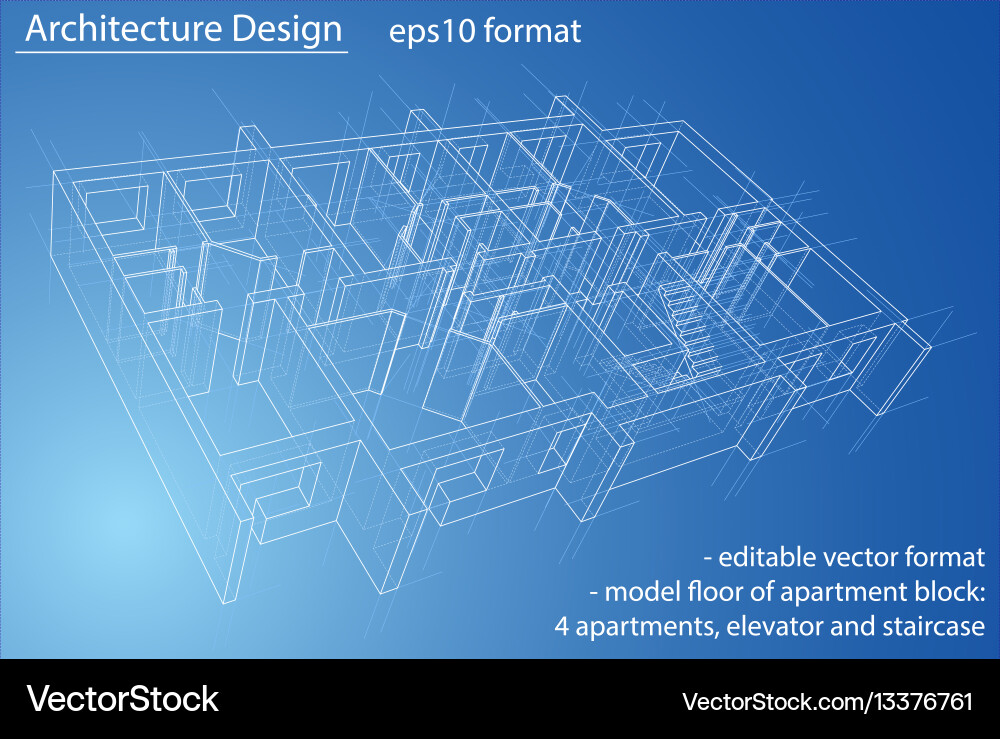 Model floor of apartment block Royalty Free Vector Image