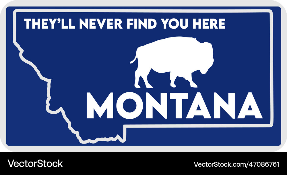 Montana state sign with blue background Royalty Free Vector