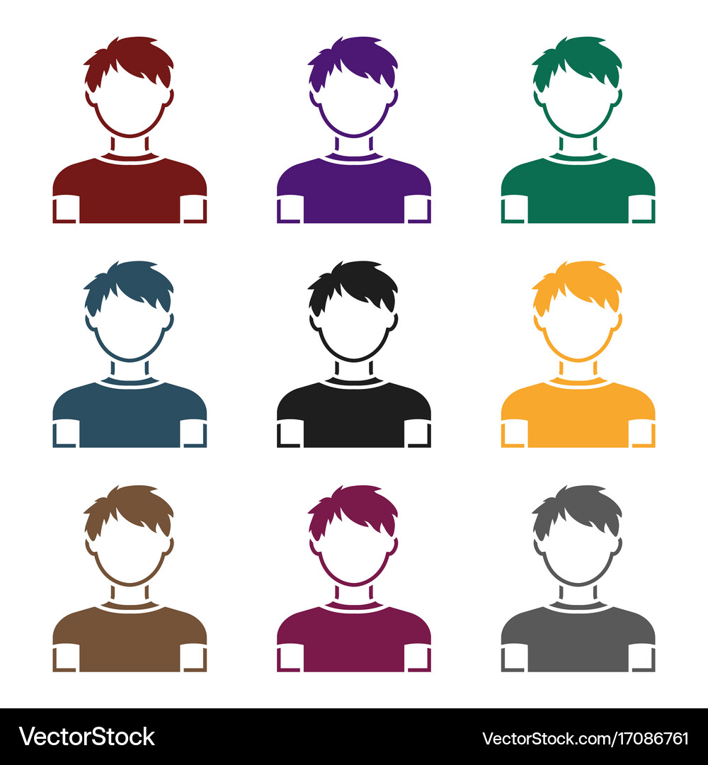 Redhead boy icon in black style isolated on white Vector Image