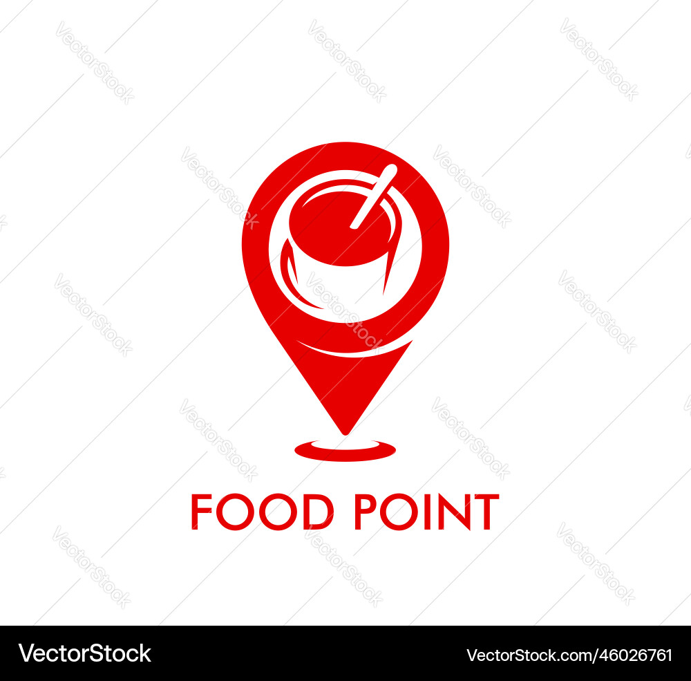 Restaurant coffeeshop icon with map pointer Vector Image