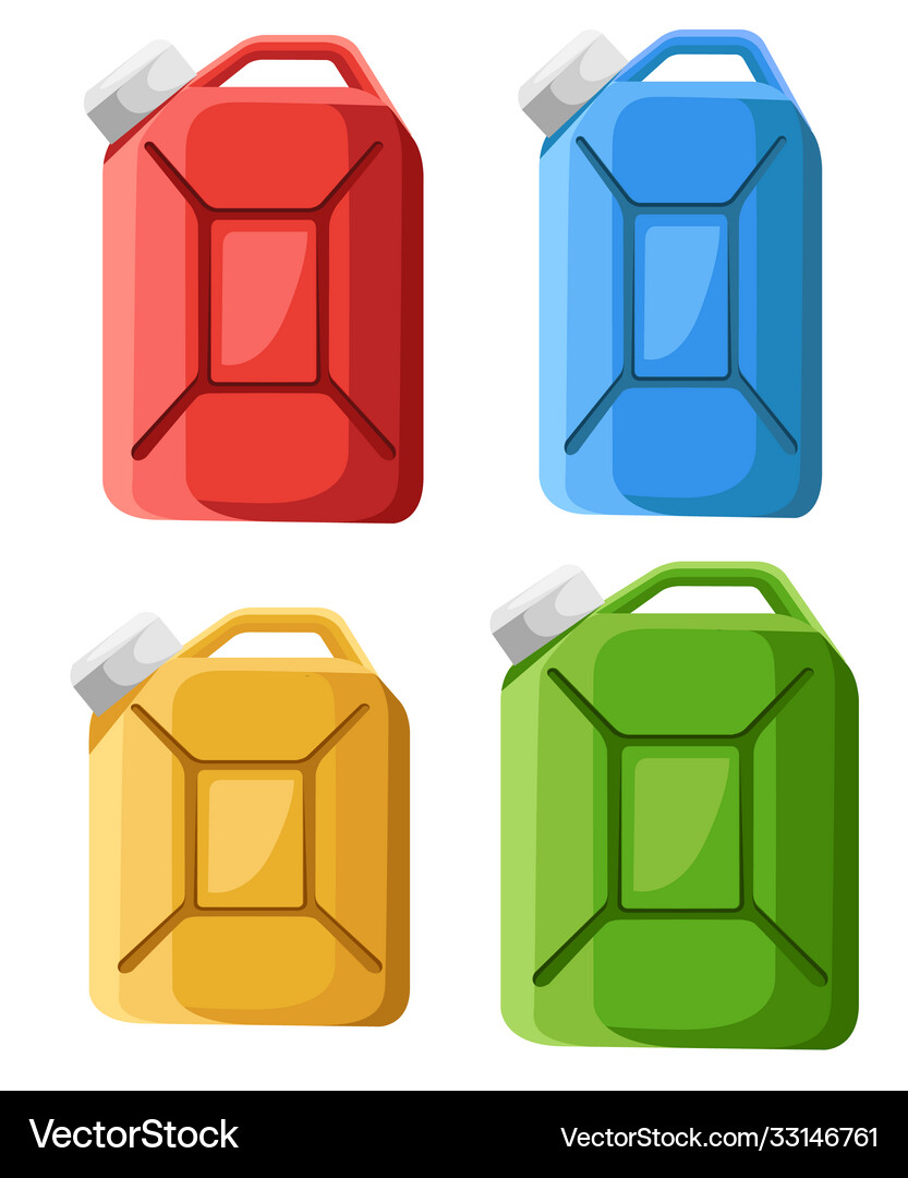 Set fuel canister icon fuel container jerrycan Vector Image