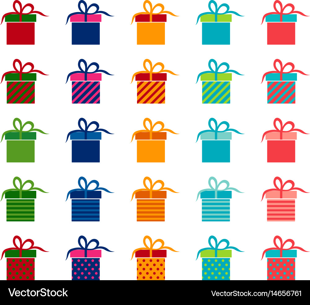 Set of bright gifts Royalty Free Vector Image - VectorStock