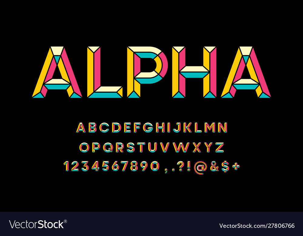 Chisel font Royalty Free Vector Image - VectorStock