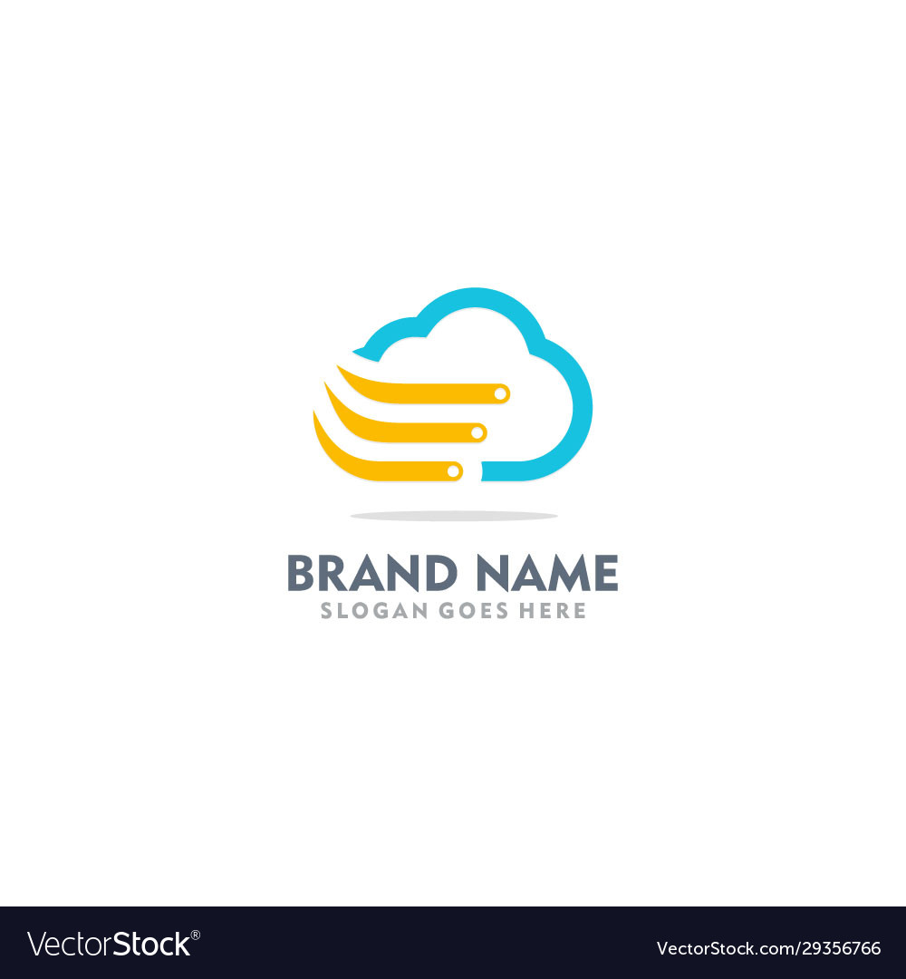 Cloud technology data logo Royalty Free Vector Image