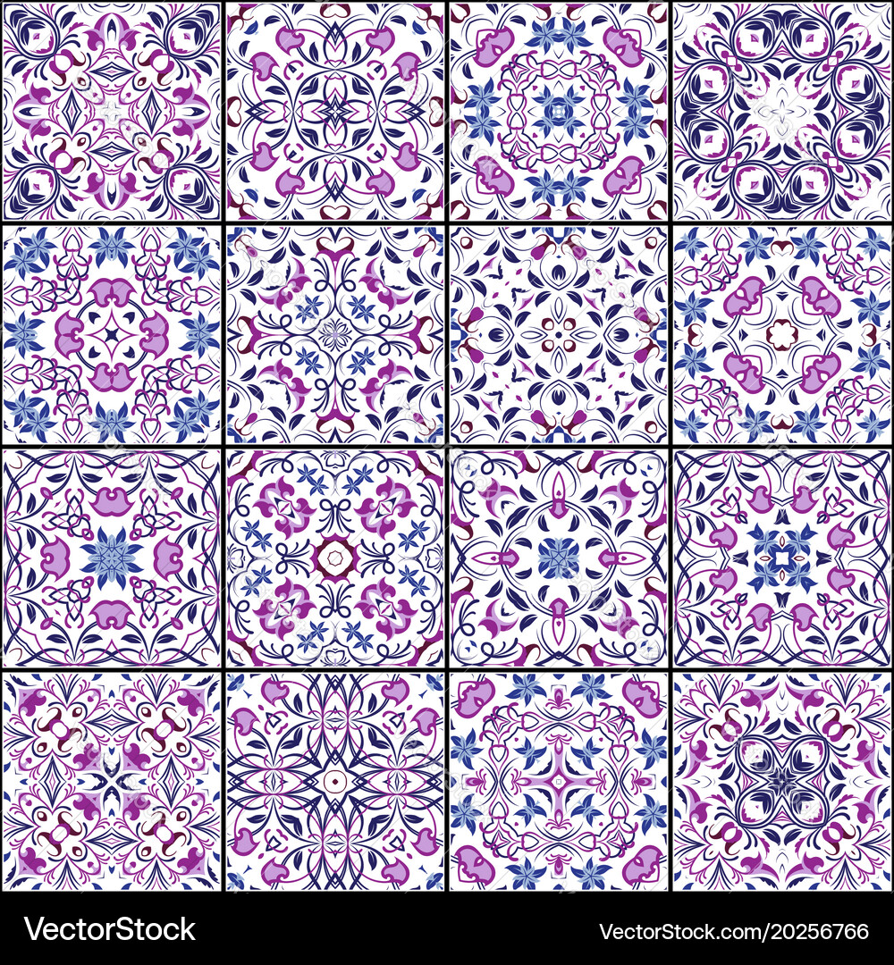 Collection of ceramic tiles Royalty Free Vector Image
