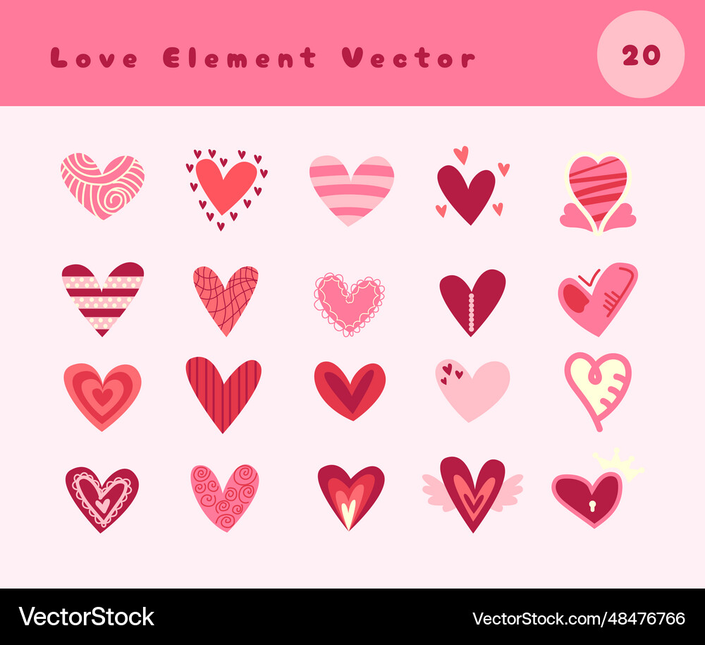 Sammlung von Liebe Symbole Elemente Lizenzfreier Vektor