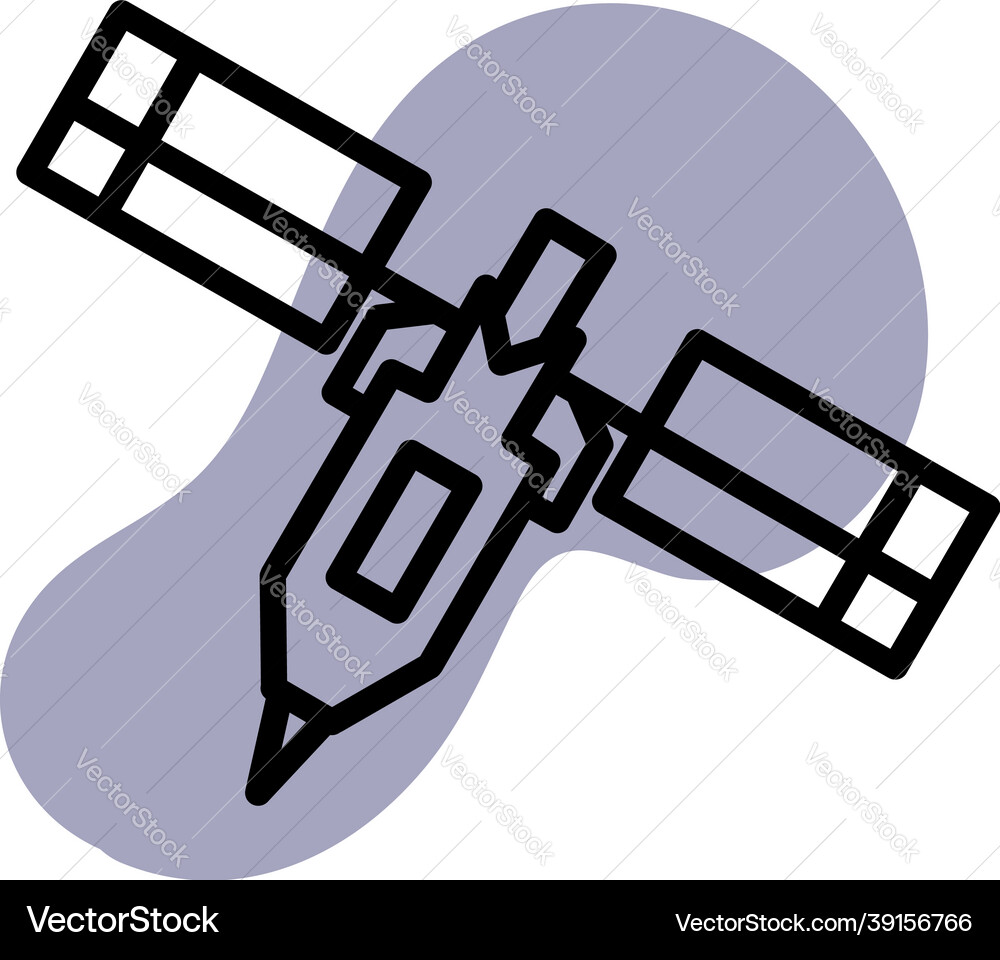 Communication satellite in space icon on white Vector Image