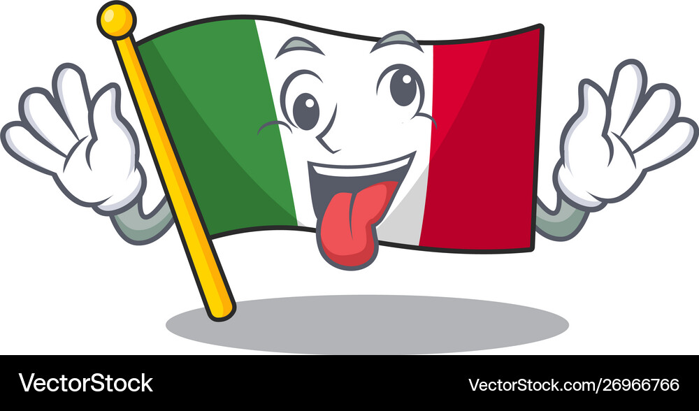 Crazy flag italy is placed cartoon cupboard Vector Image