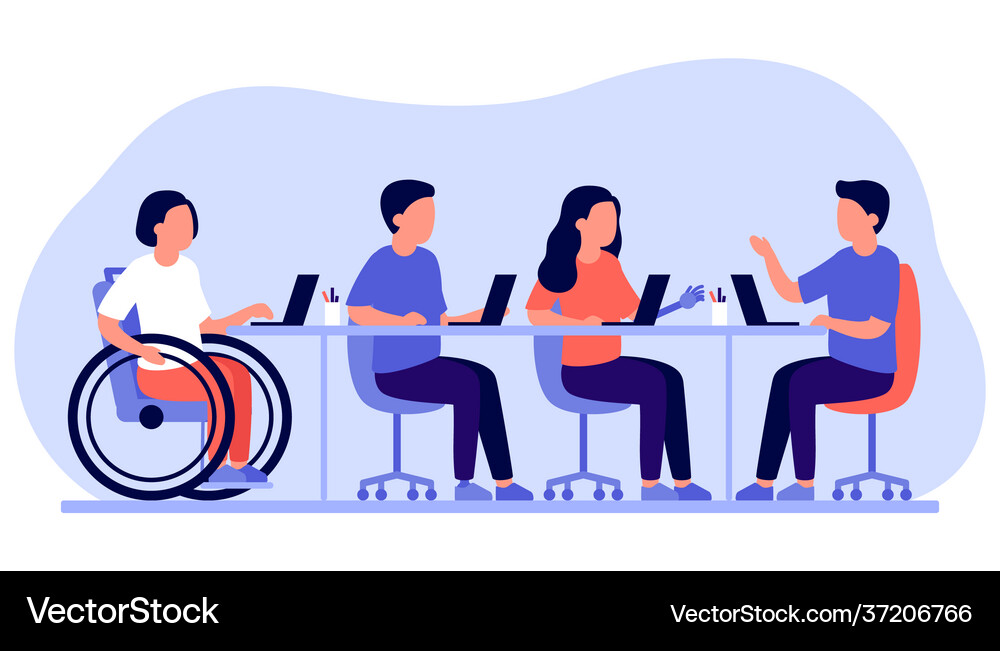 Employee people with disabilities and inclusion Vector Image