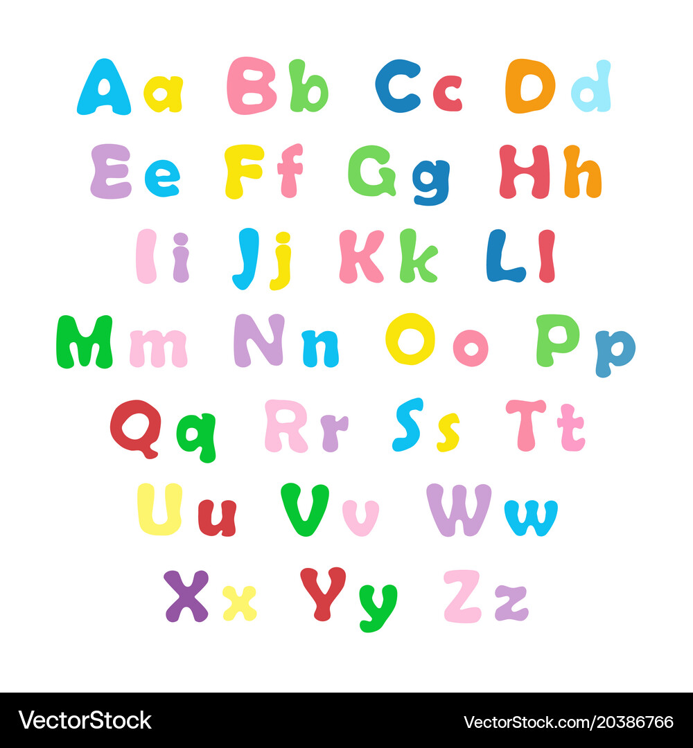 English color alphabet Royalty Free Vector Image