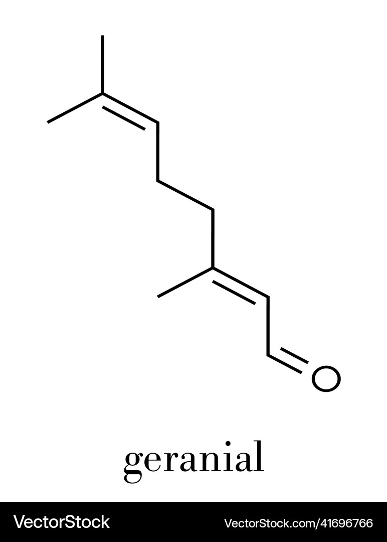 Geranial lemon fragrance molecule skeletal formula