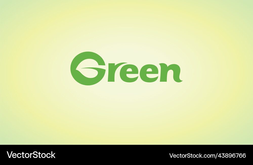 Green leaf sprout letter g font icon Royalty Free Vector
