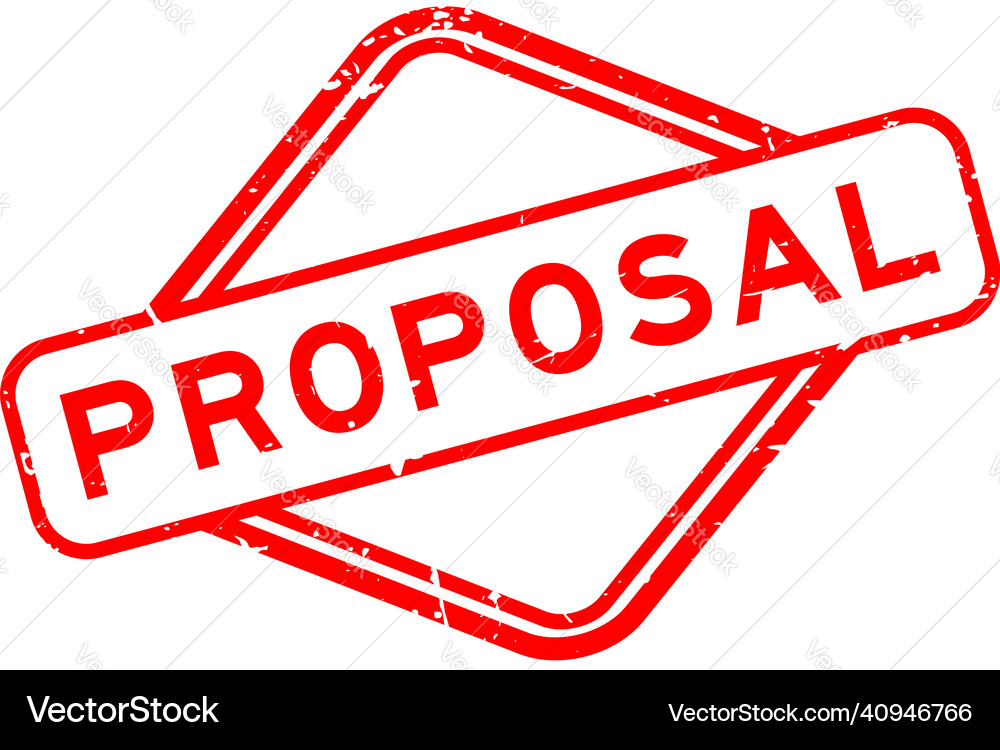 Grunge red proposal word rubbber seal stamp Vector Image