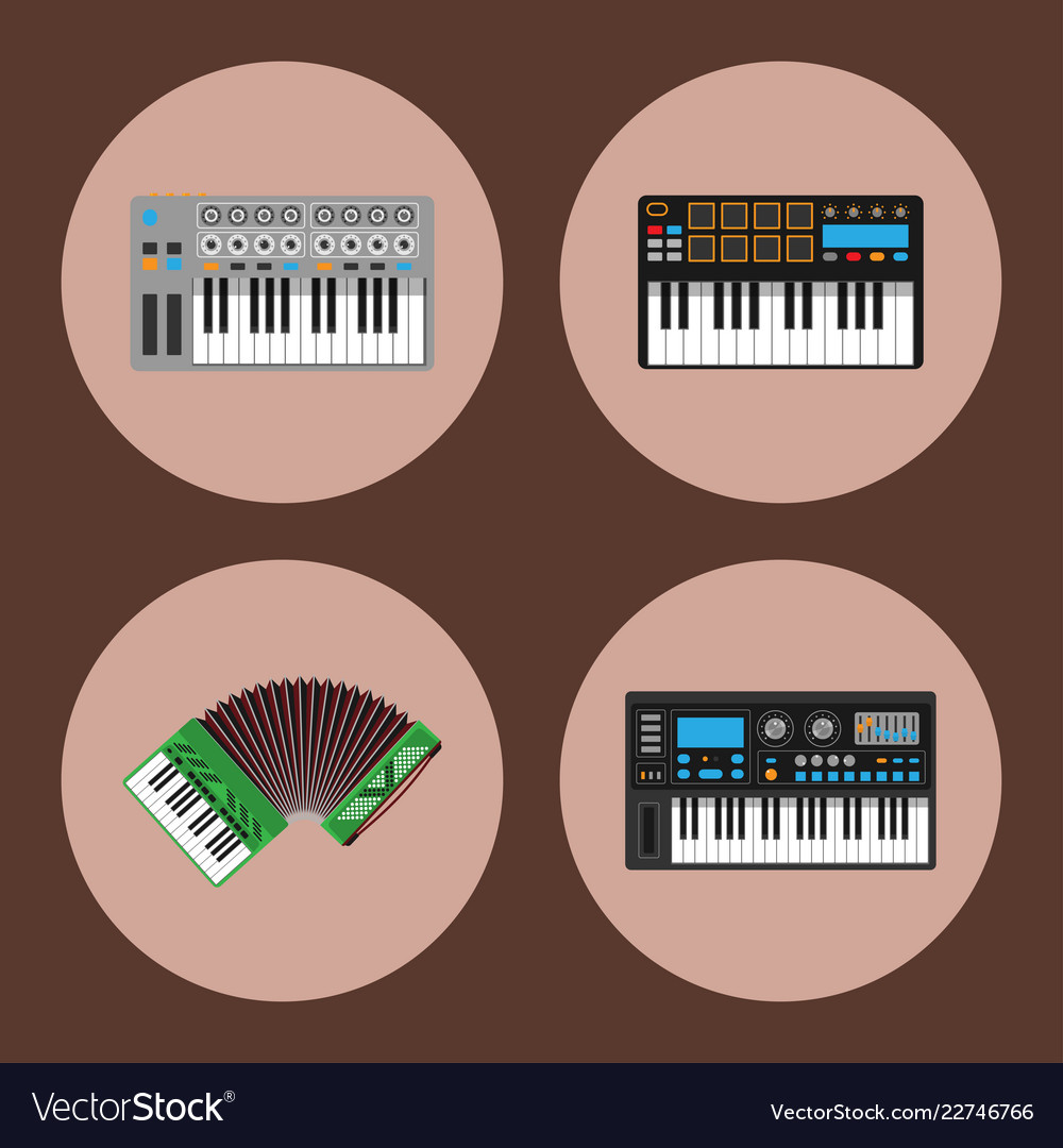 Keyboard musical instruments classical Royalty Free Vector