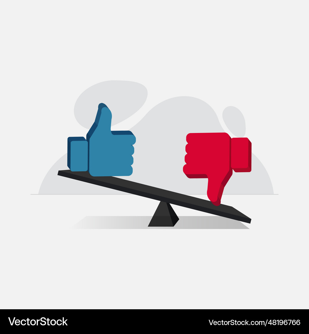 Like and dislike balance design Royalty Free Vector Image