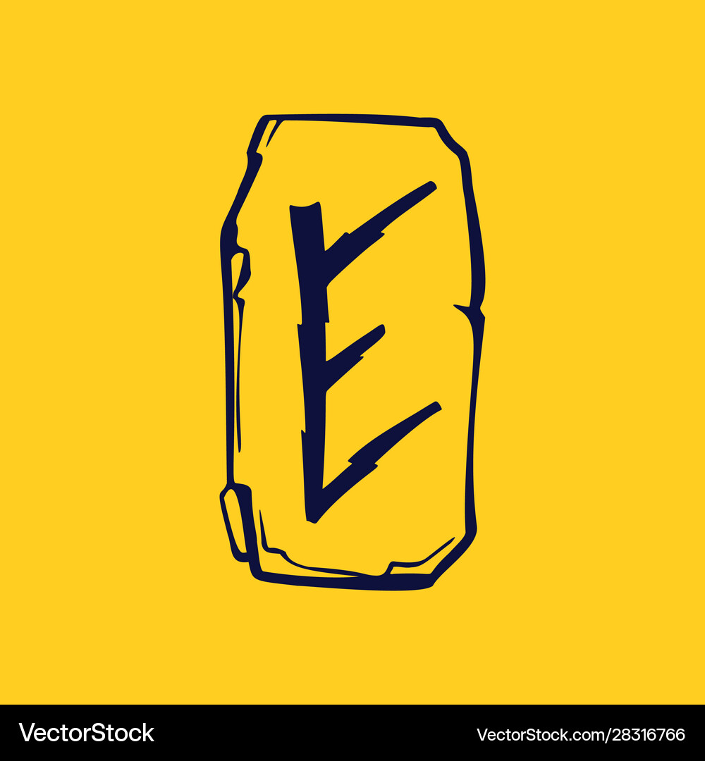 Runic e letter logo from lightnings on fragments Vector Image