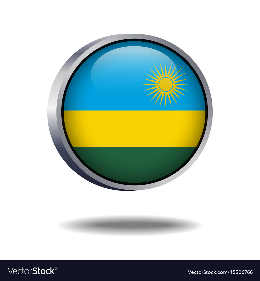 Rwanda flag button Royalty Free Vector Image - VectorStock
