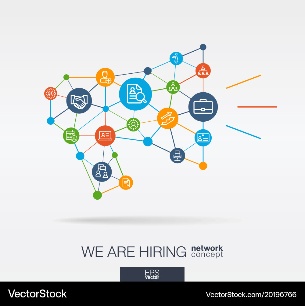 We are hiring job search integrated thin line Vector Image