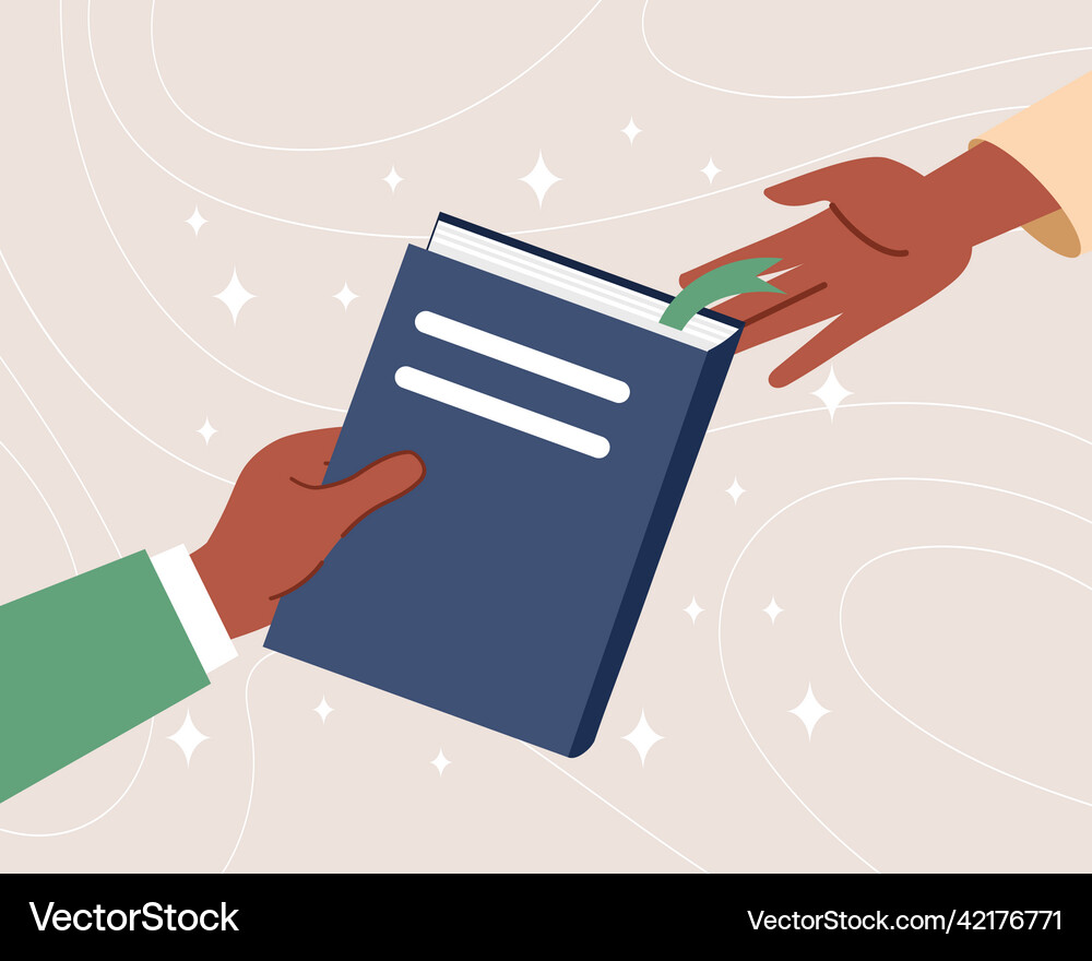 Books swap exchange or crossing concept Royalty Free Vector