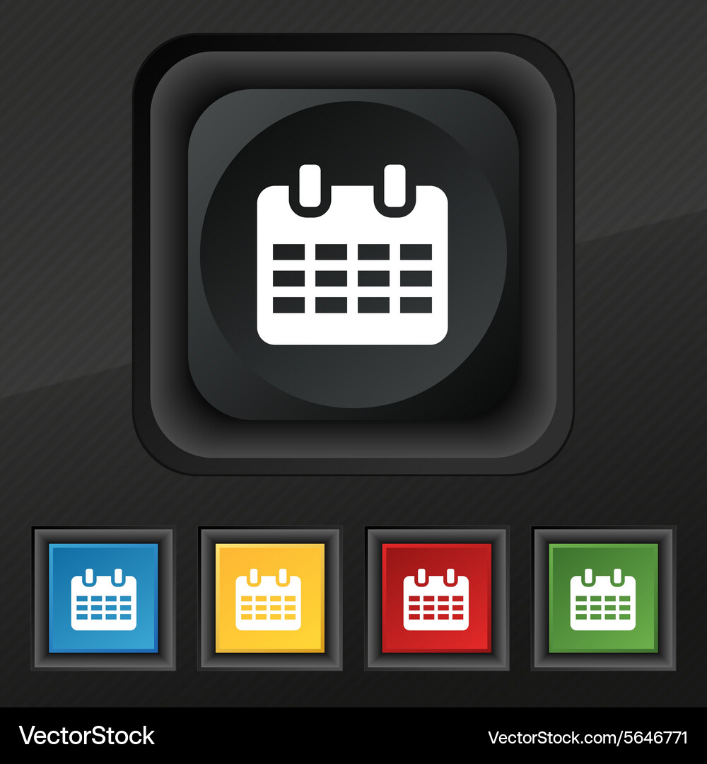 Calendar date or event reminder icon symbol set Vector Image