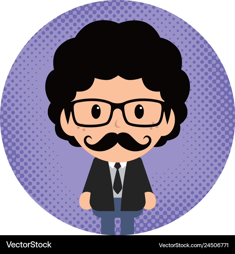 Cartoon round avatar picture Royalty Free Vector Image