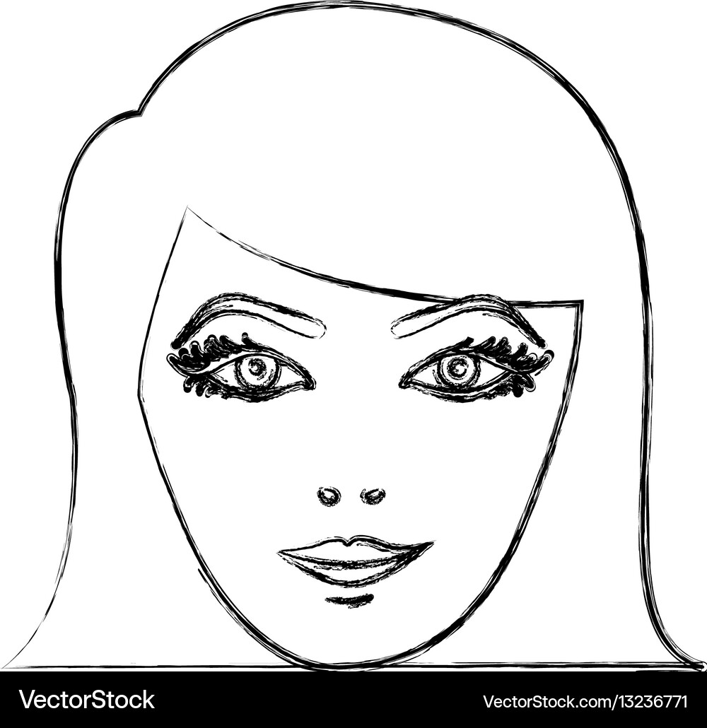 Contour face formal woman icon Royalty Free Vector Image