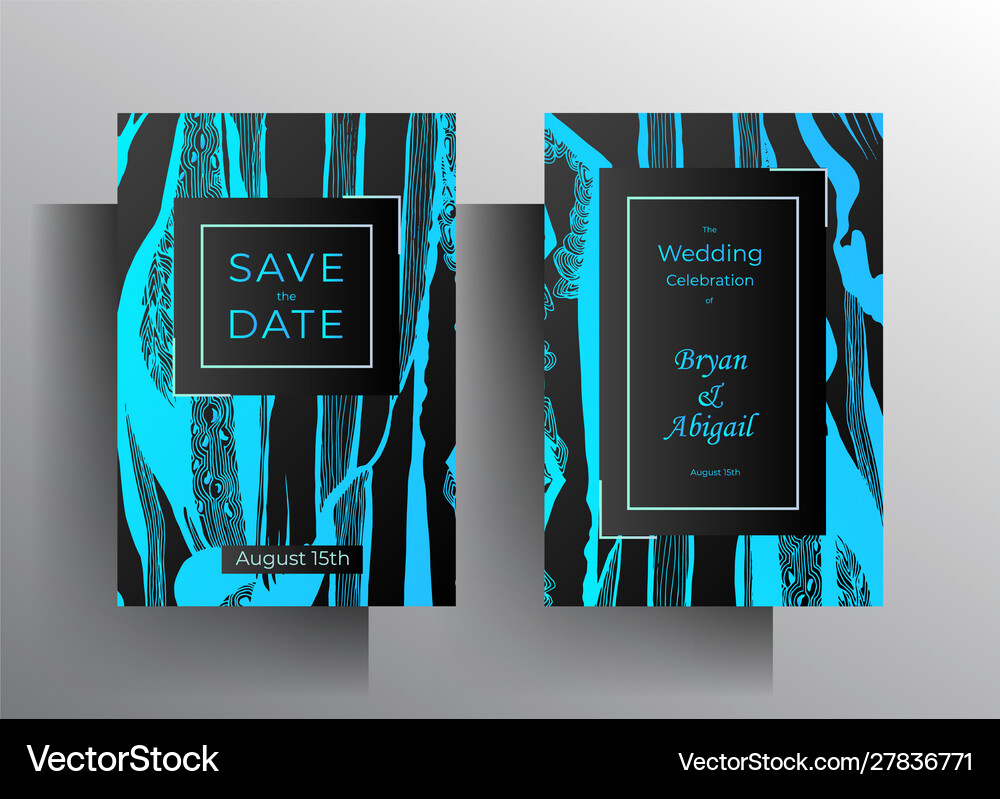 Design wedding invitation set cards a turquoise Vector Image