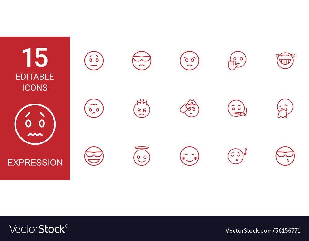 Expression icons Royalty Free Vector Image - VectorStock