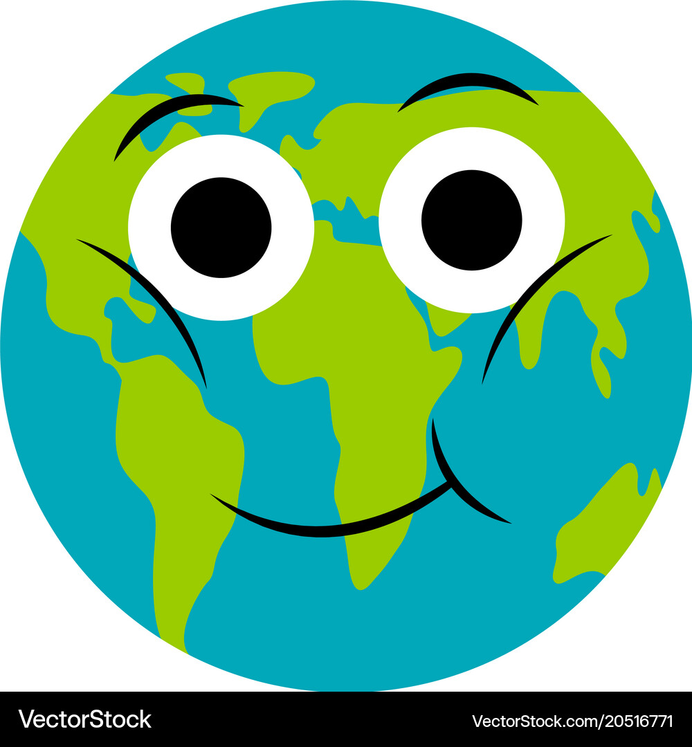 Happy earth emote day Royalty Free Vector Image